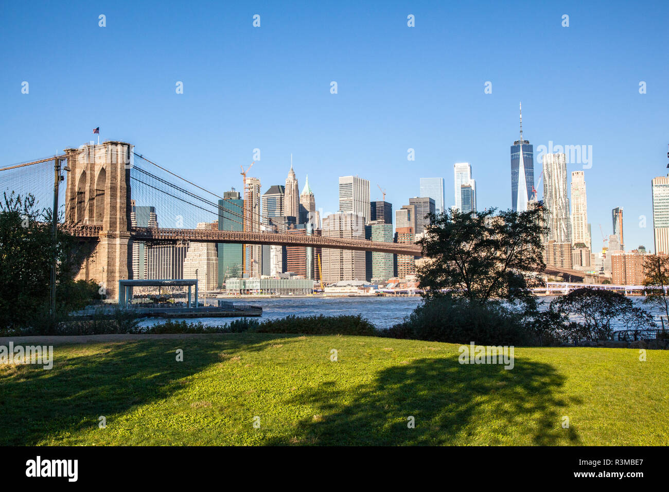 Manhattan Skyline From Dumbo Brooklyn High Resolution Stock Photography ...