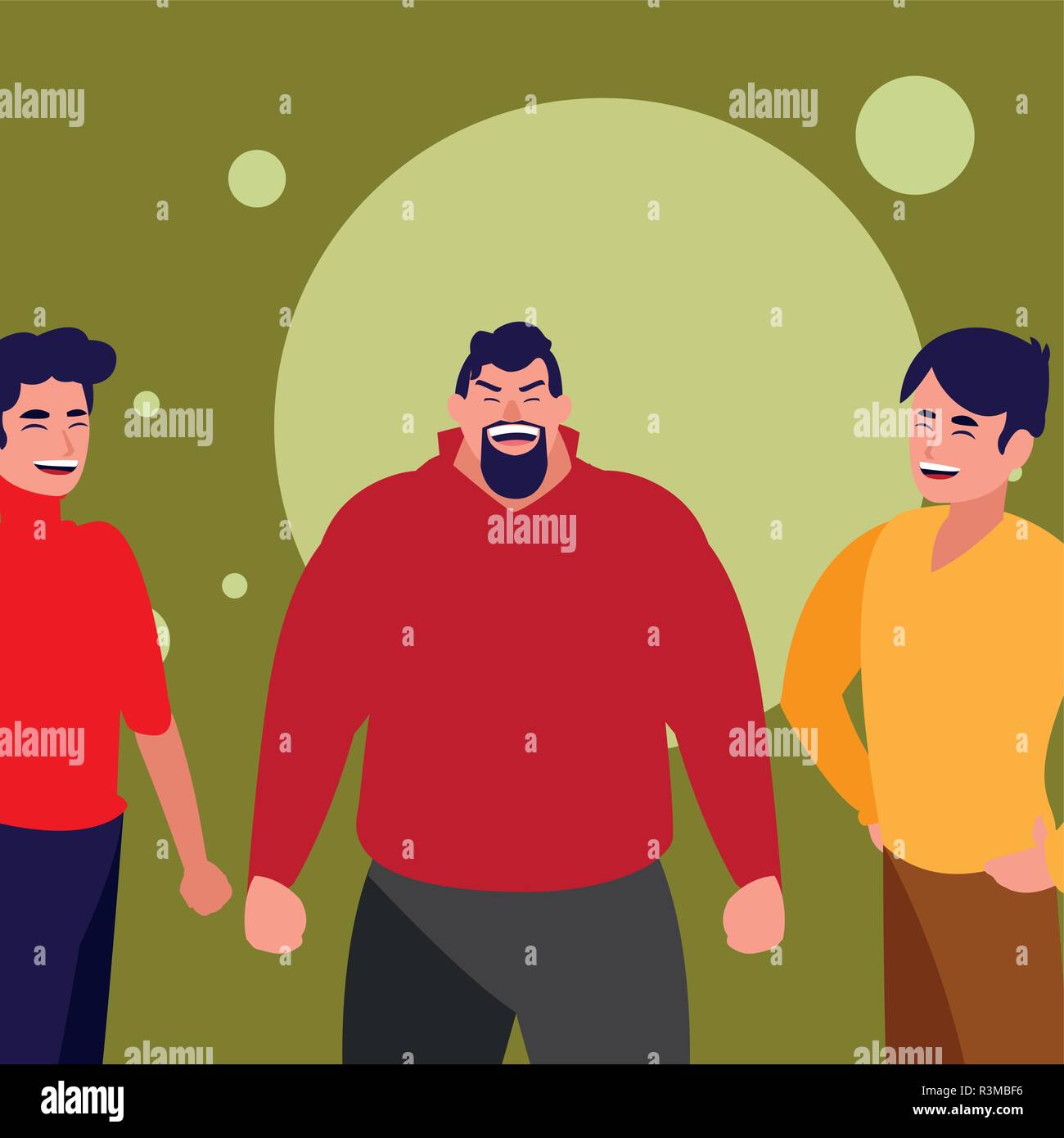 cartoon men in a party over green background, vector illustration Stock ...
