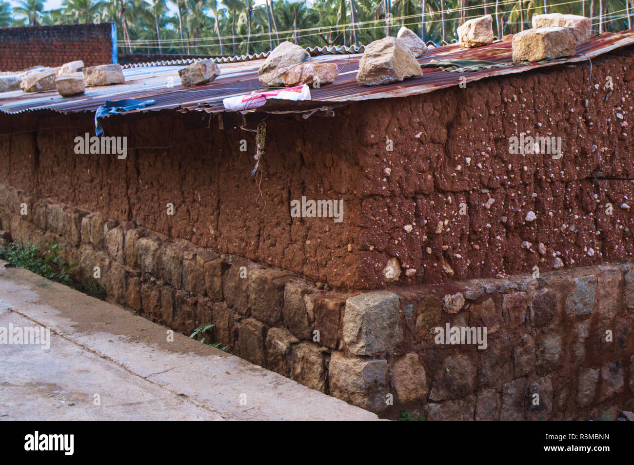 Poor indian village houses. old natural house Stock Photo - Alamy