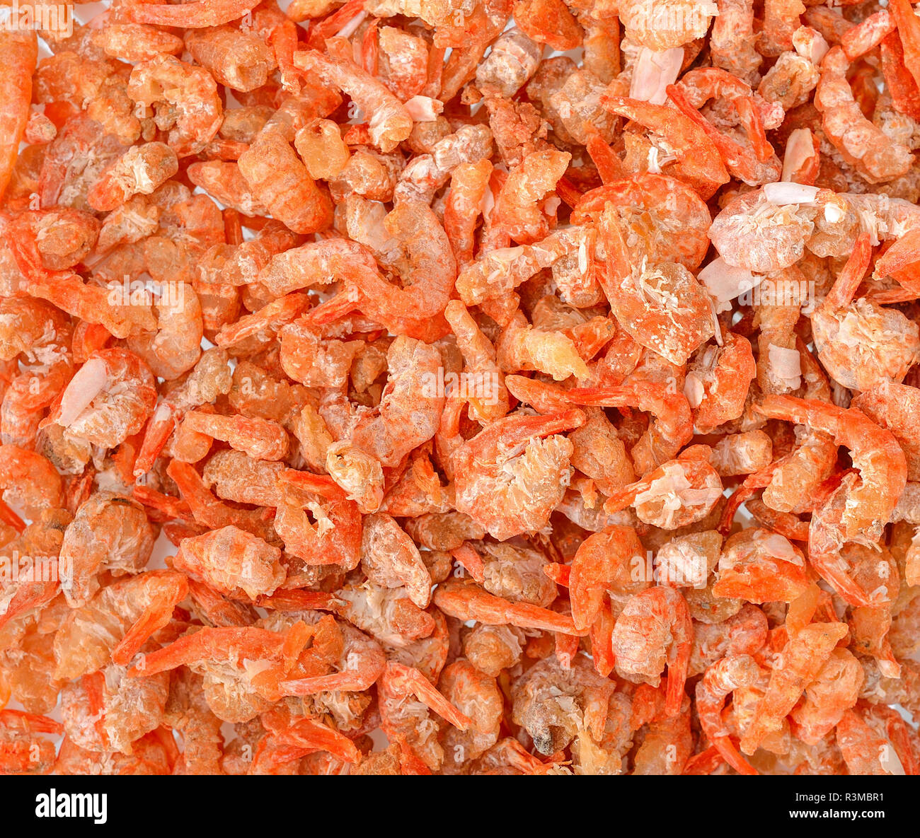 Dried shrimp on background texture ,Close up Stock Photo - Alamy