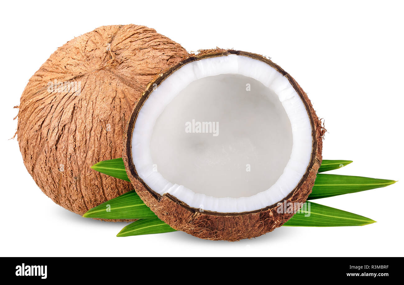 coconut isolated on white with clipping path Stock Photo - Alamy