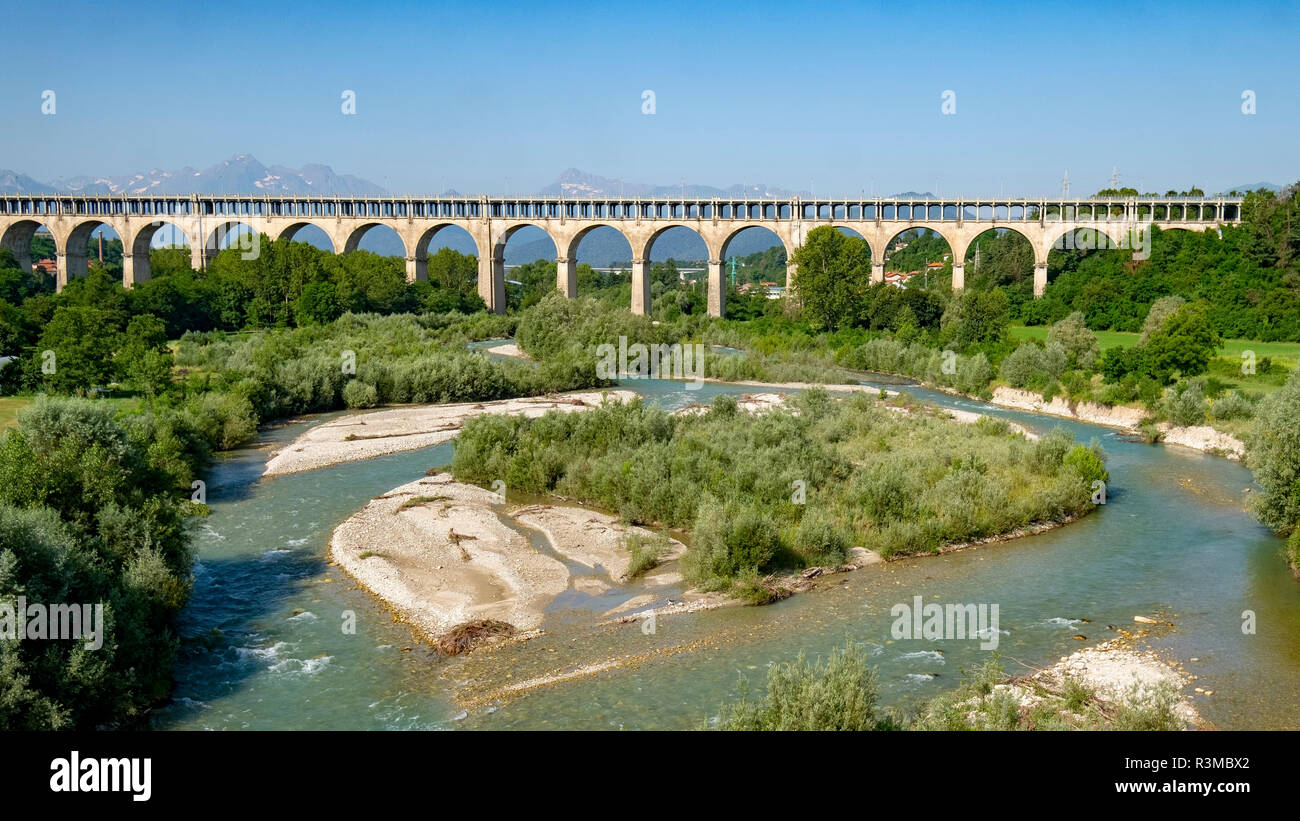 Cuneo, Piedmont, Italy: view of the historic bridge known as Ponte ...