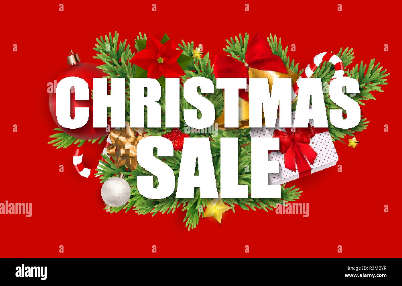 Merry Christmas and New Year Sale Background. Vector Illustration Stock ...