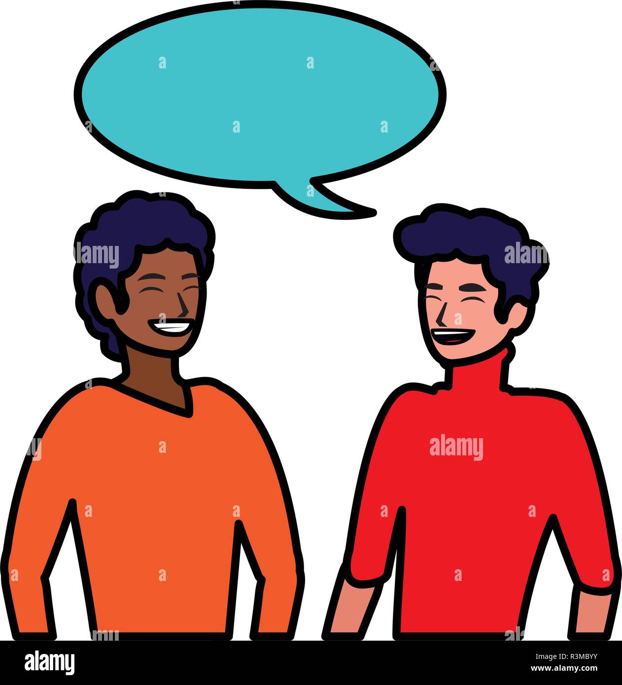 two men having a conversation over white background, vector ...