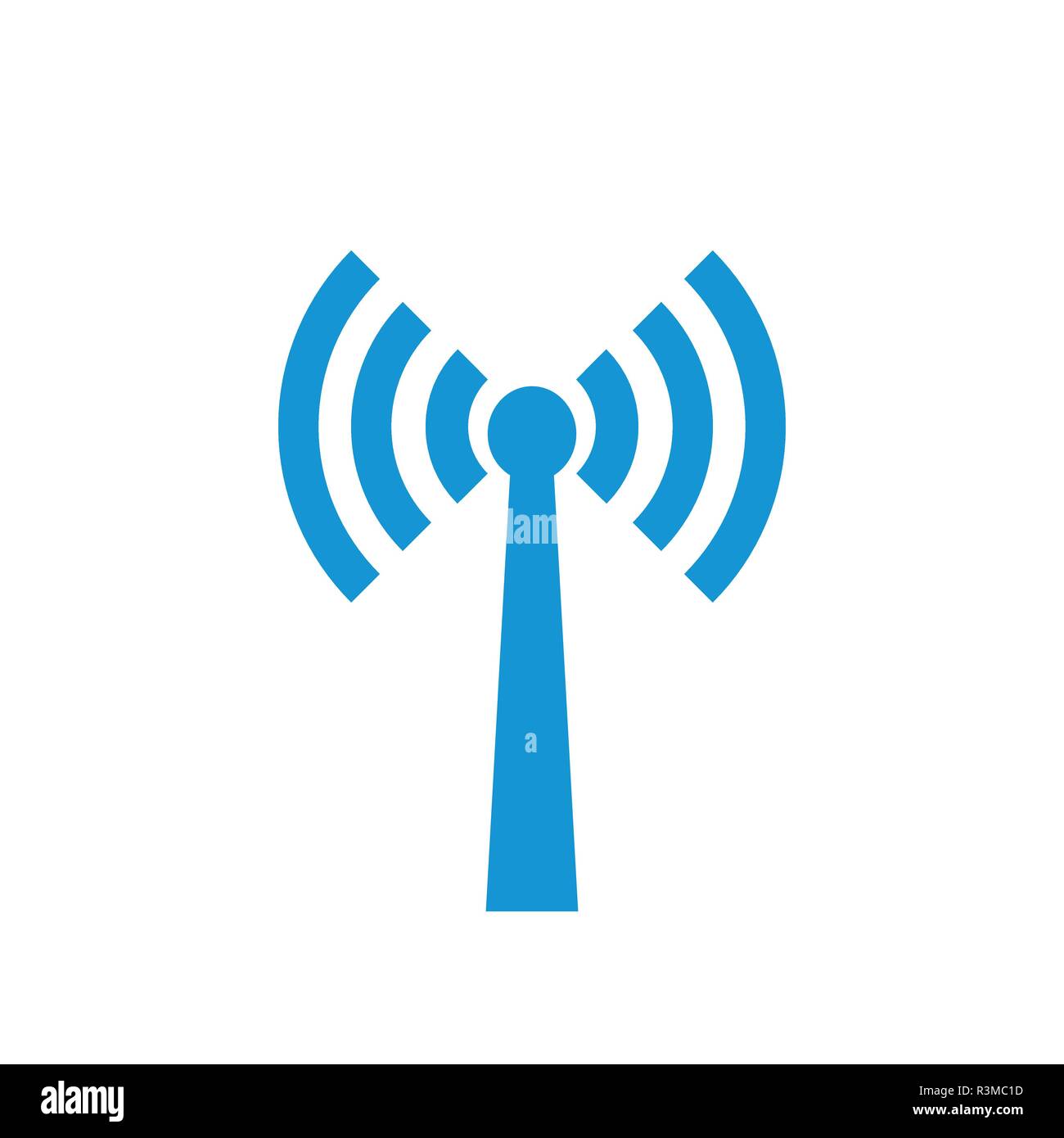 Blue wireless access icons. Wi-Fi icon on white background. Vector ...