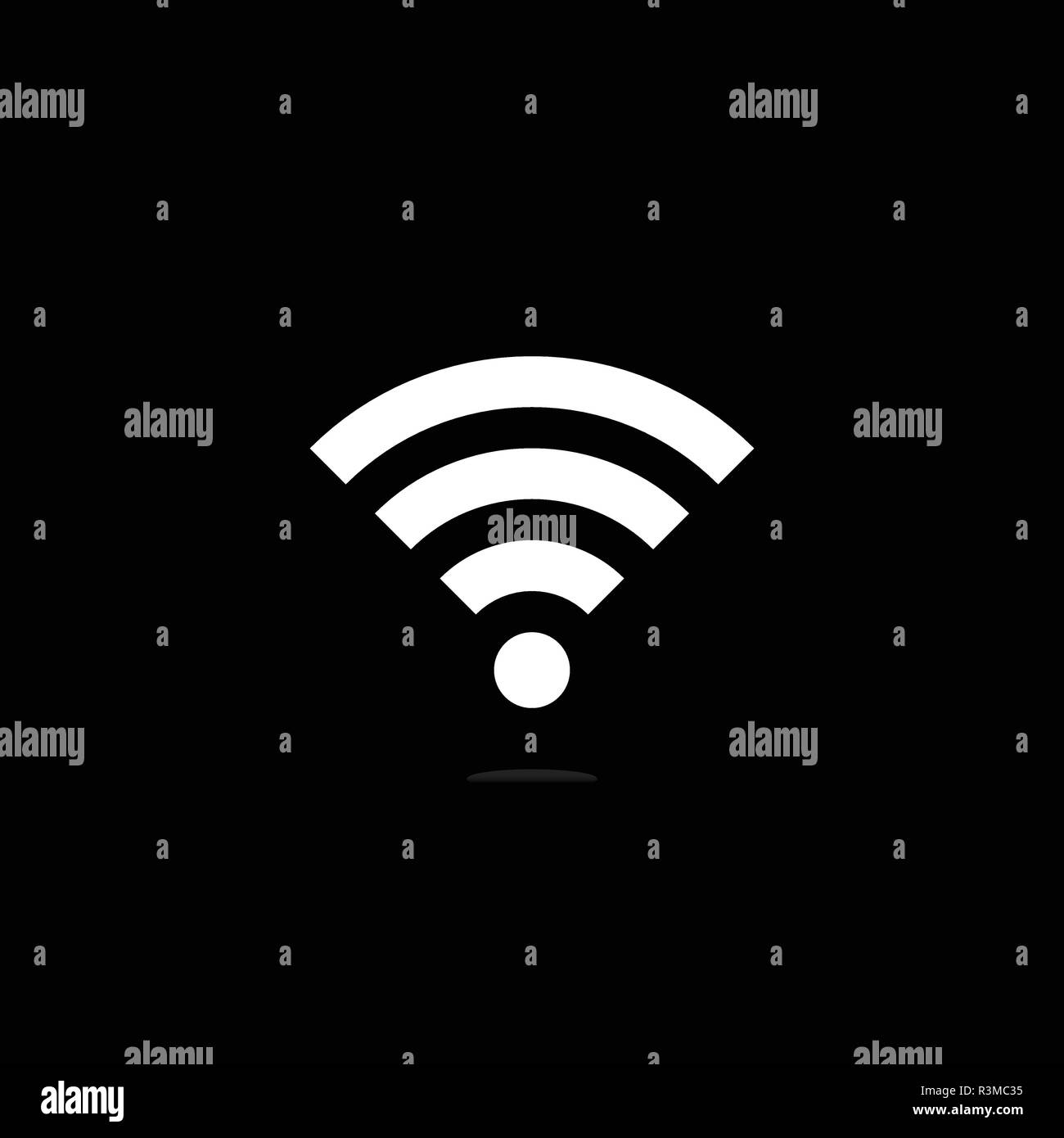 WiFi icon, white on dark background, vector Stock Vector Image & Art ...