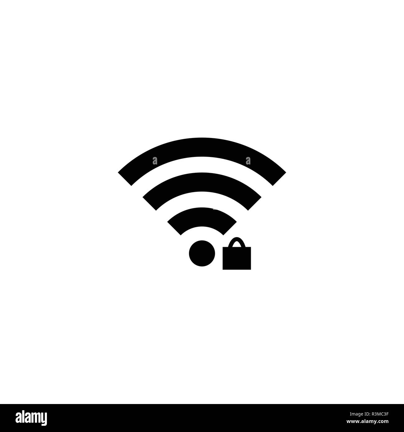 WiFi icon, black on white background, vector Stock Vector Image & Art ...