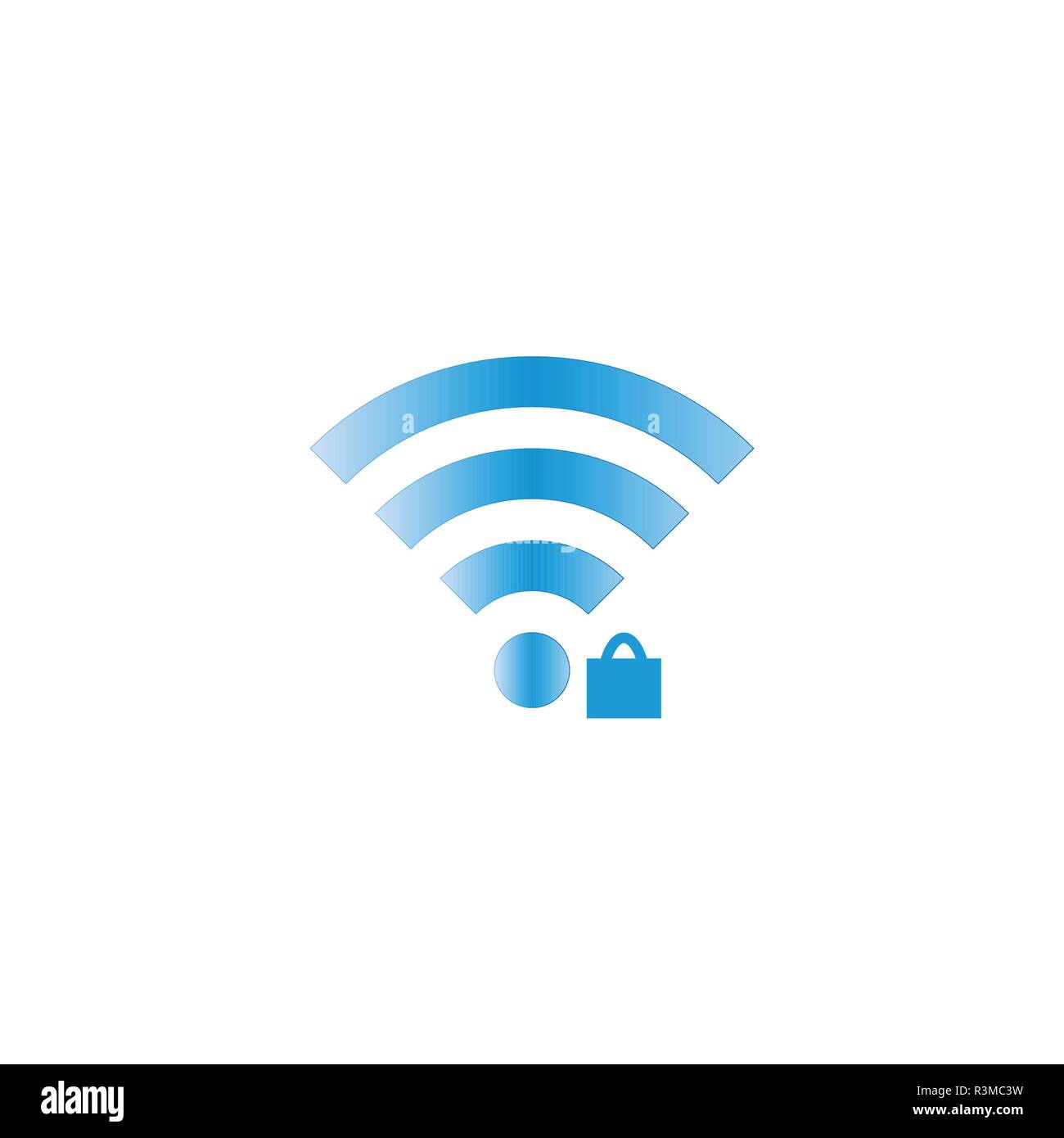 WiFi icon, black on white background, vector. Security wifi icon Stock ...