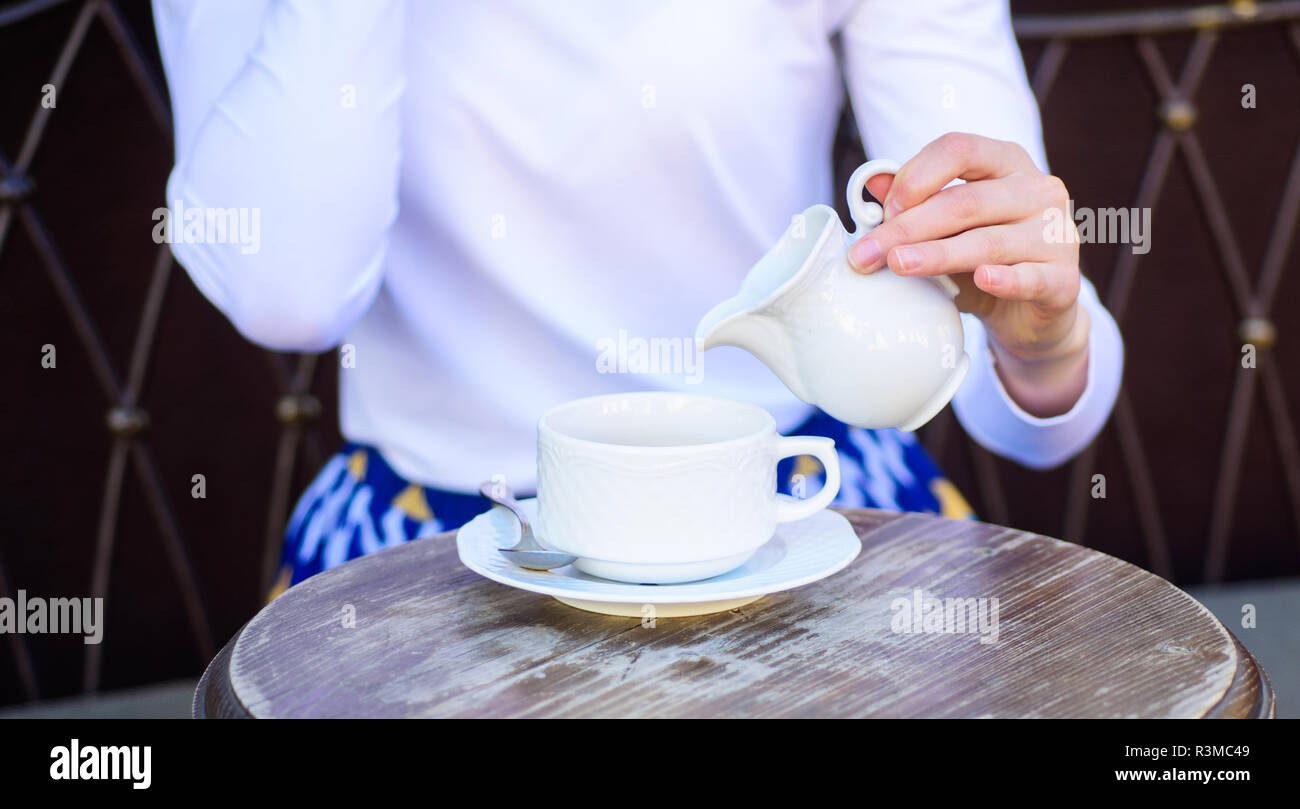 Adding milk cup hot americano hi-res stock photography and images - Alamy