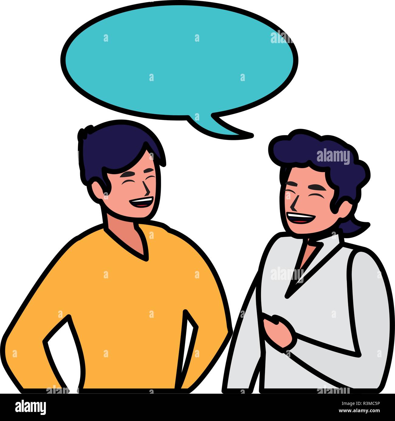 cartoon men having a conversation over white background, vector ...