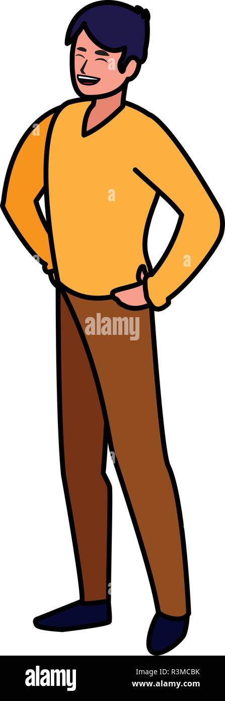 Cartoon man icon over white background, vector illustration Stock ...