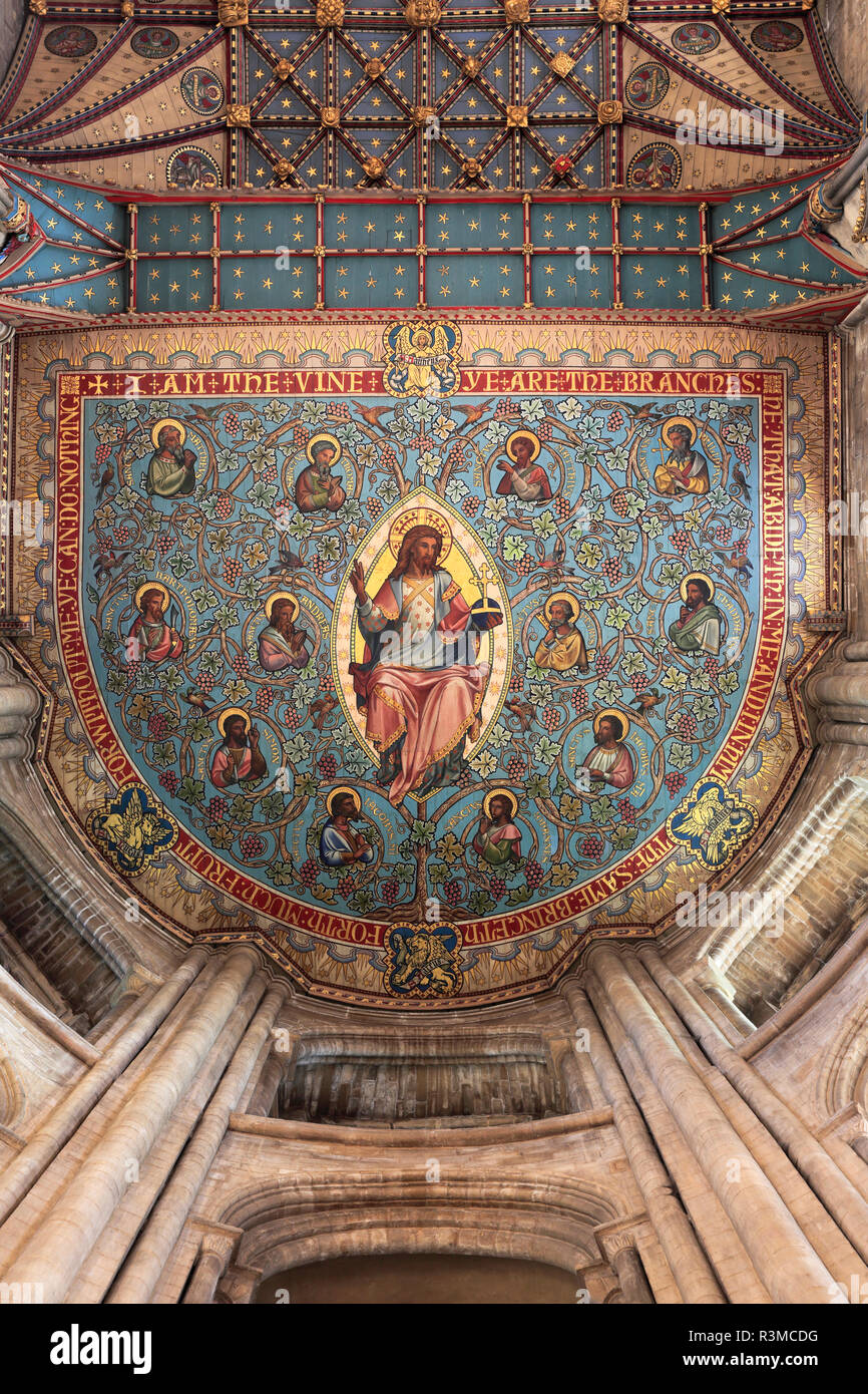 Ceiling details, Interior of Peterborough City Cathedral ...