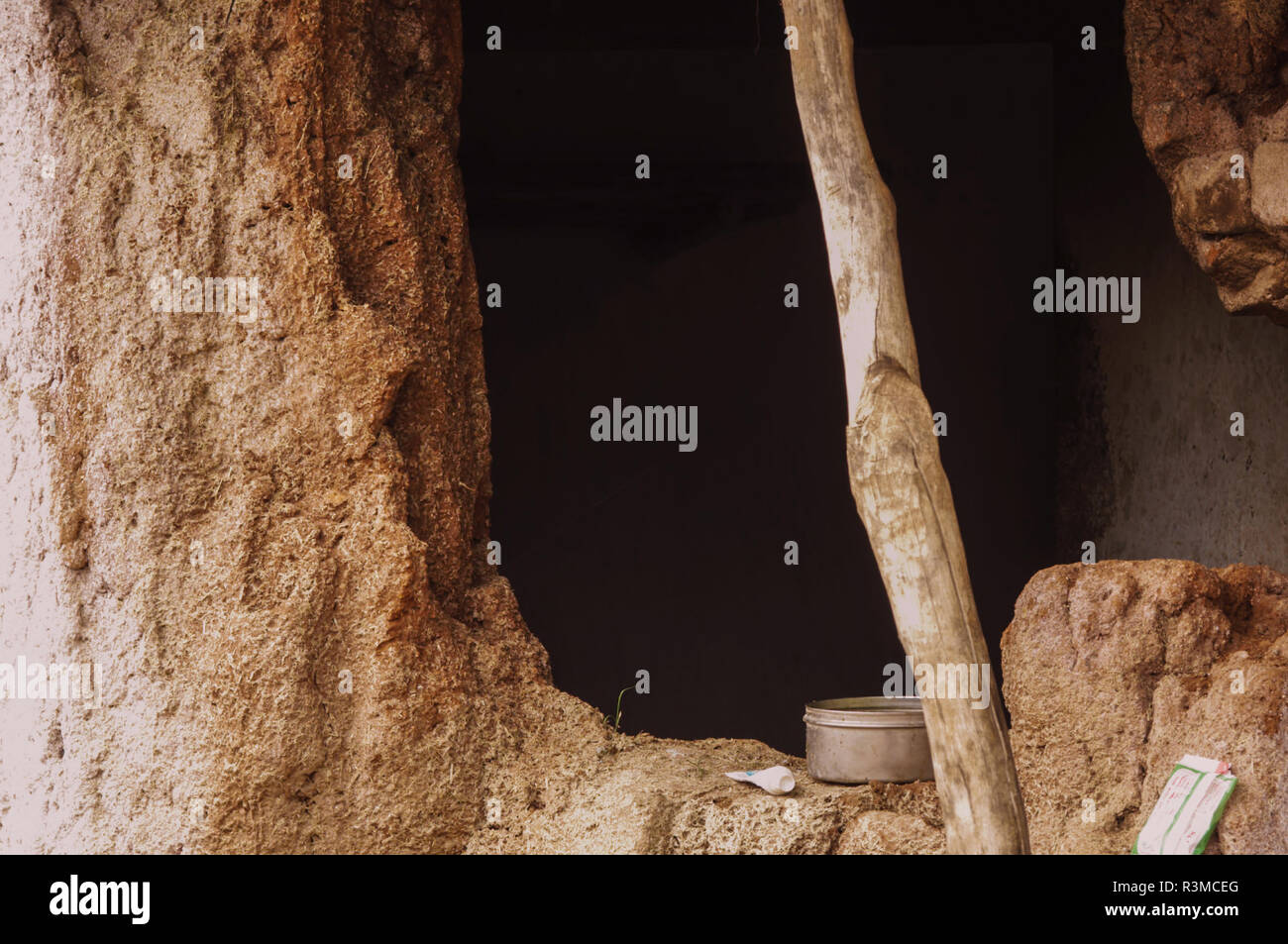 Rural village poor house, Cottage in a village with mud walls Stock ...