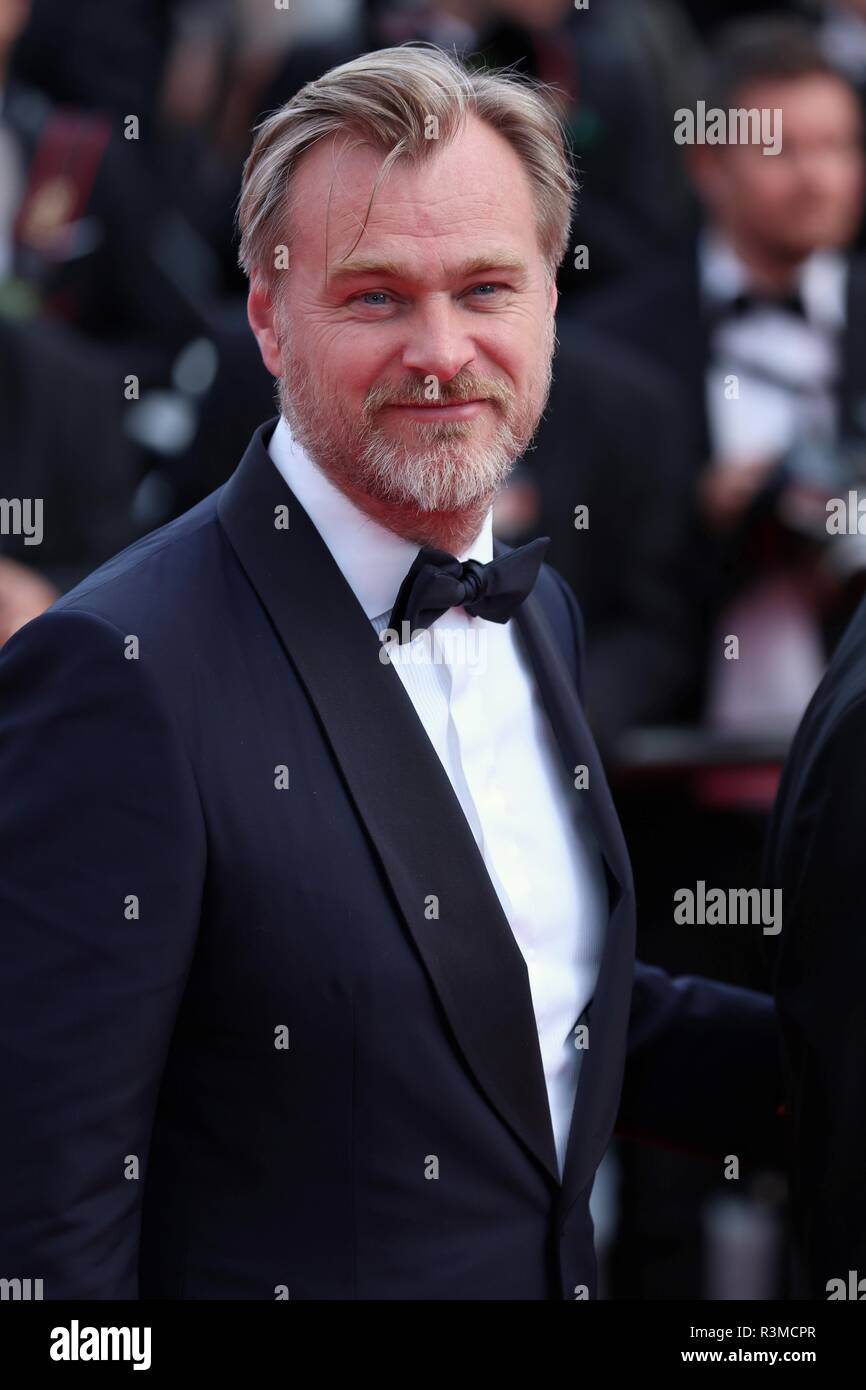 CANNES, FRANCE – MAY 13, 2018: Christopher Nolan walks the red carpet ...