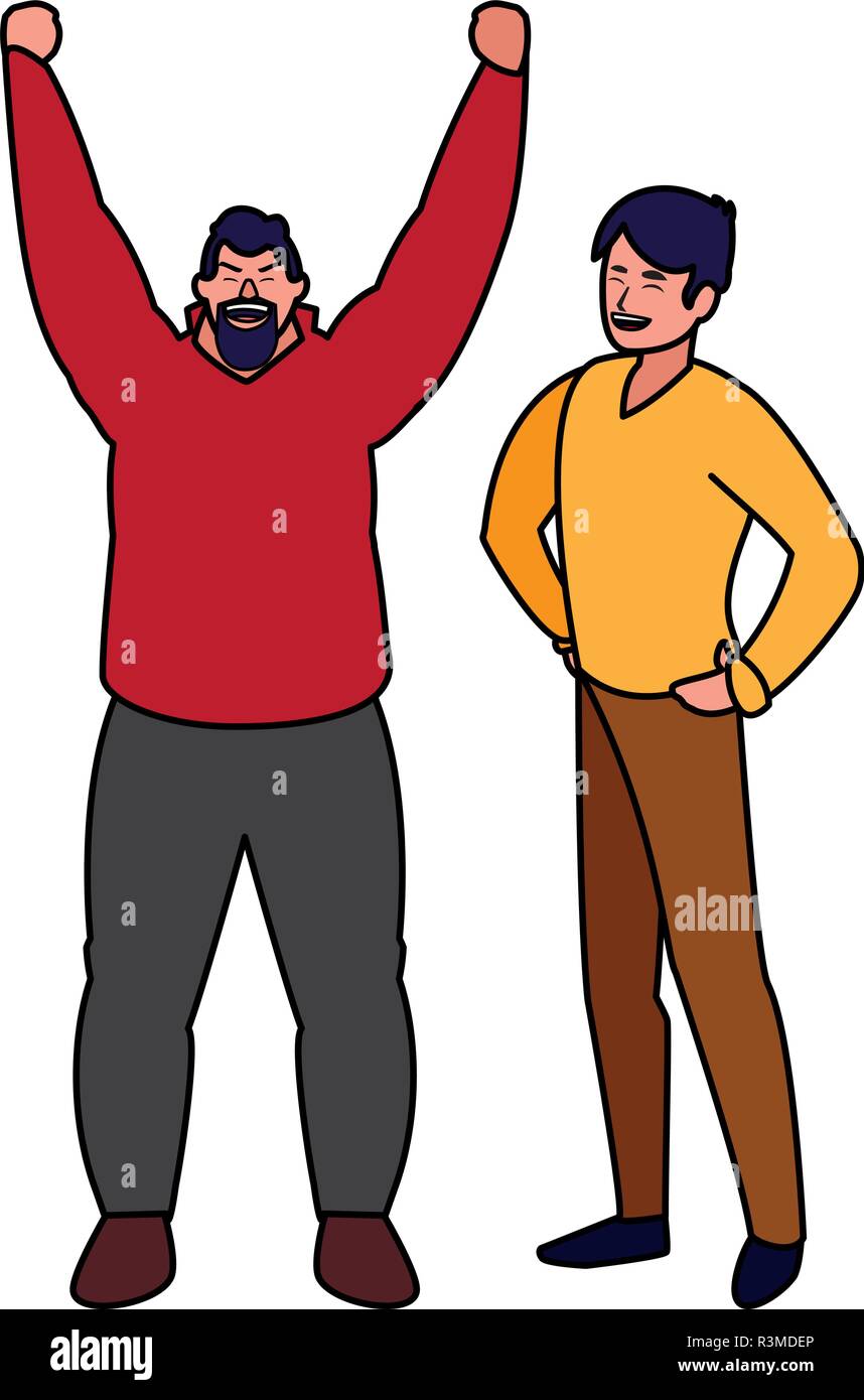 cartoon happy men over white background, vector illustration Stock ...