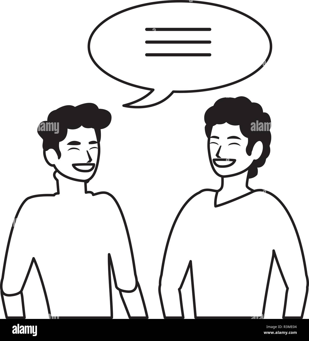 two men having a conversation over white background, vector ...