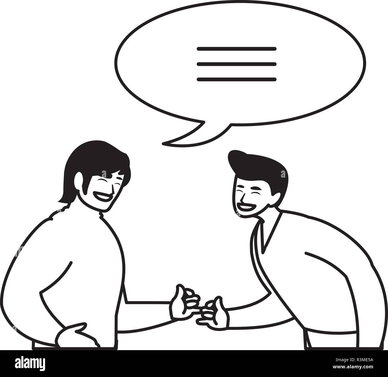 two men having a conversation over white background, vector ...