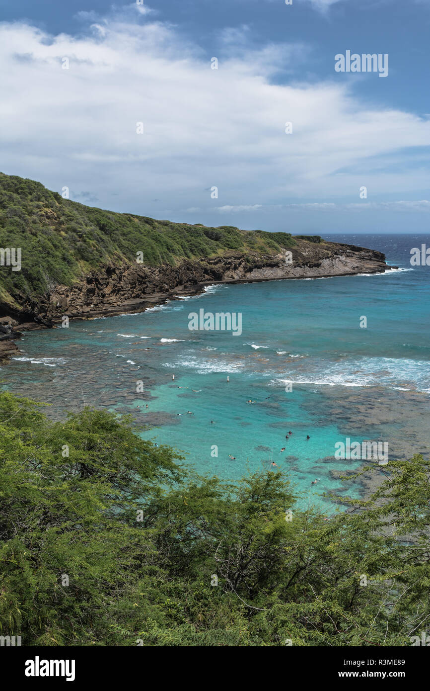 View of Hanauma Bay from above, Oahu, Hawaii Stock Photo - Alamy