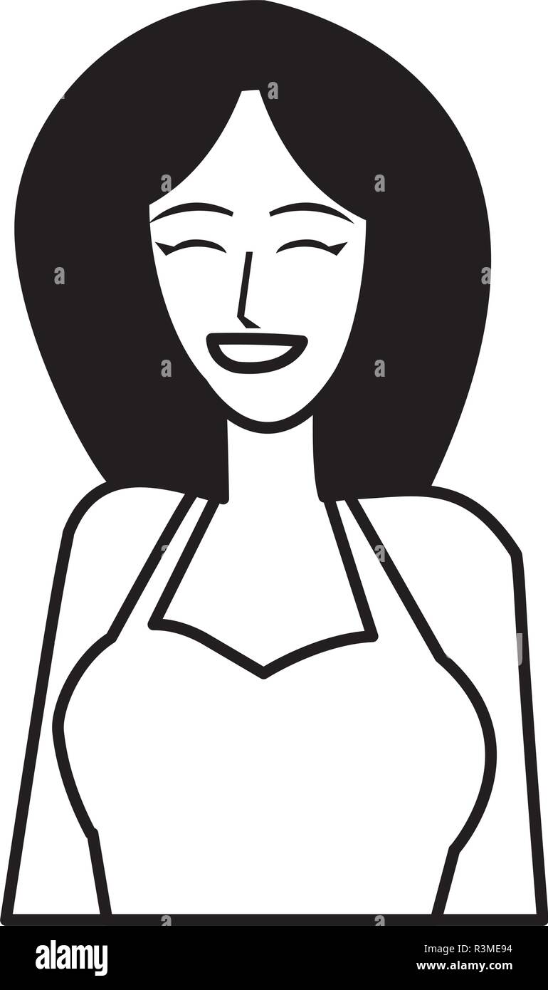 Cartoon woman icon over white background, vector illustration Stock ...
