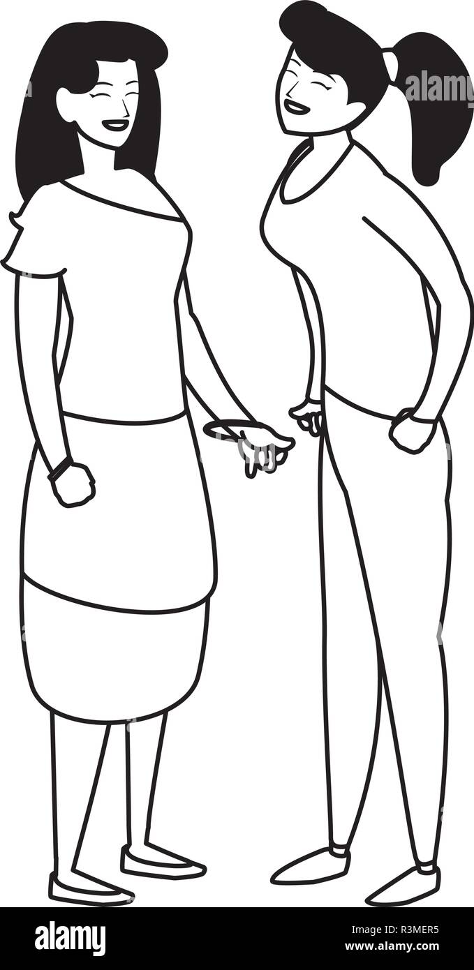 cartoon women having a conversation over white background, vector ...