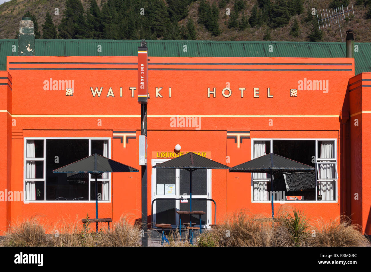 New Zealand, South Island, Canterbury, Kurow, Waitaki Hotel Stock Photo ...