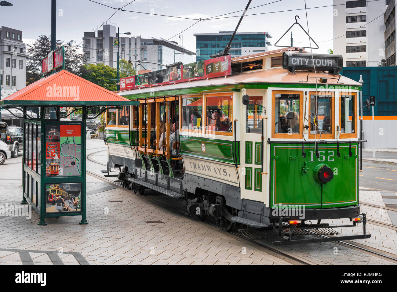 City tour trolley, Christchurch, Canterbury, South Island, New Zealand ...