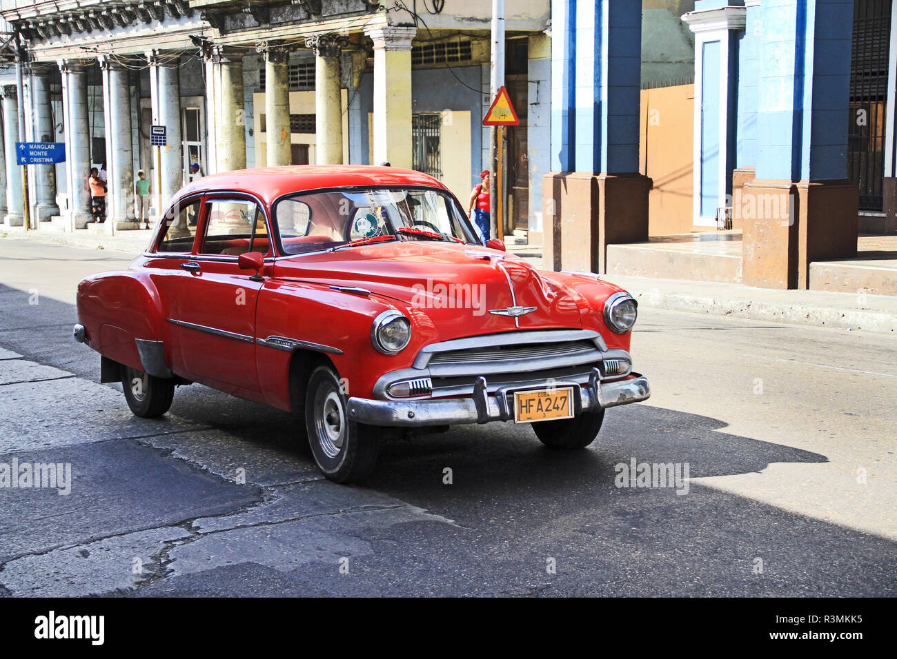 Cuba, Havana Vieja. Chevrolet 1956 Belair old vintage classic car Stock ...