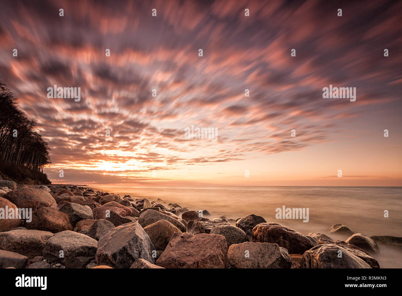 sunset on the east seacoast Stock Photo - Alamy