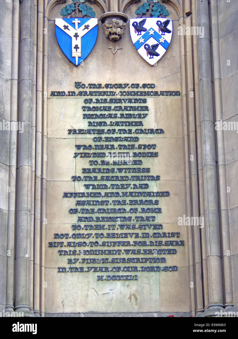 1838 inscription on a Victorian memorial in St Giles' Oxford the ...