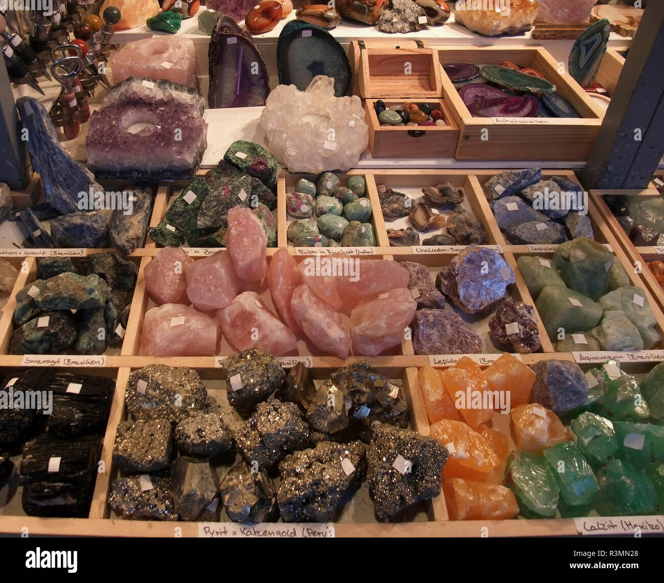 minerals for sale Stock Photo - Alamy