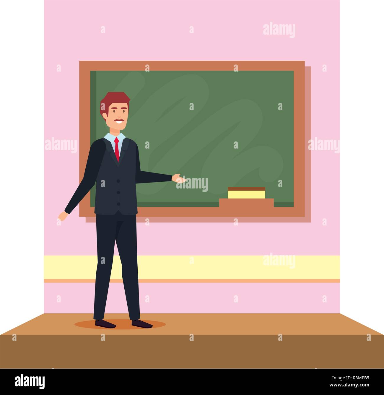 Male Teacher Teaching Cartoon