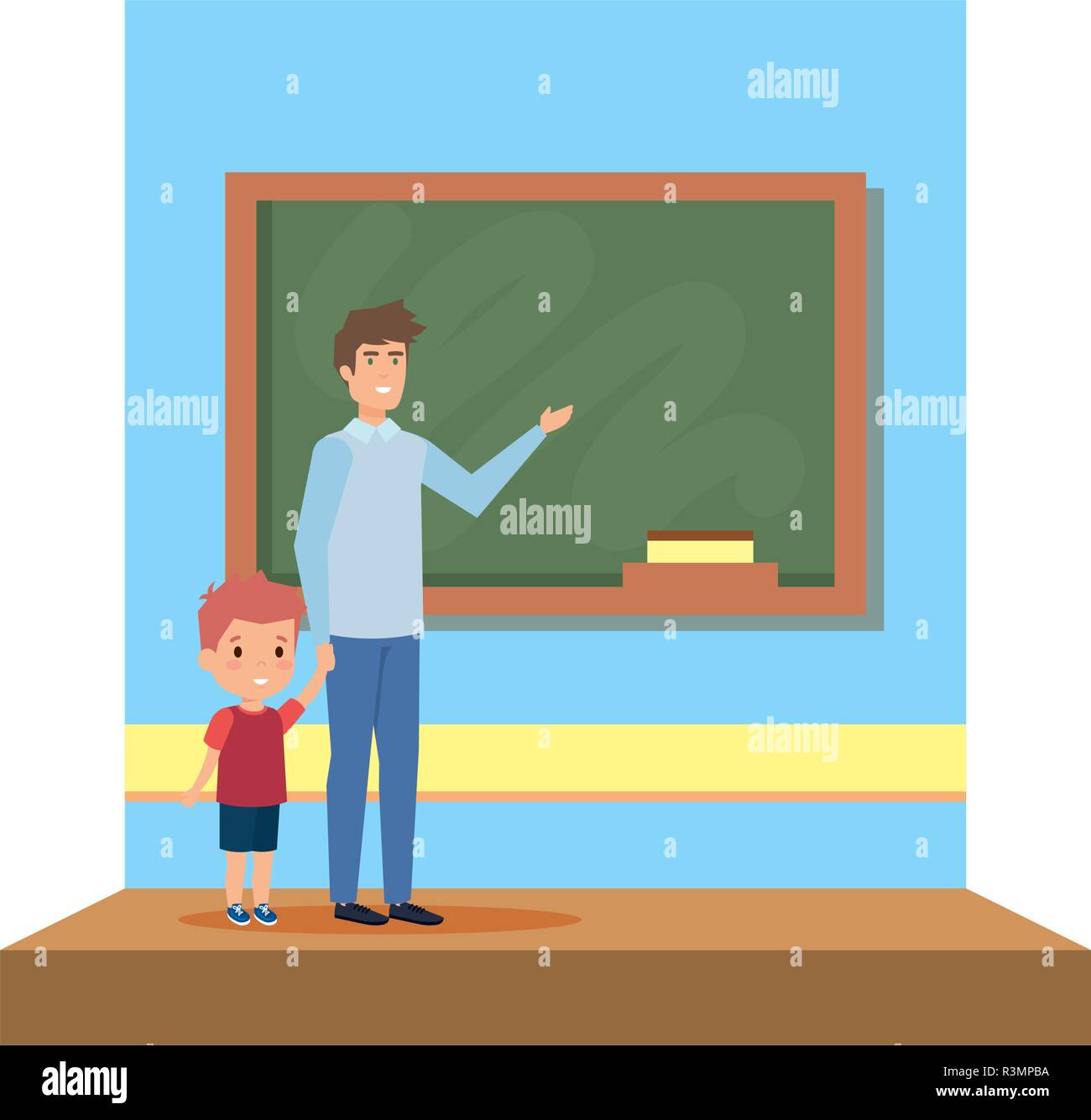 Cartoon smart male teacher standing hi-res stock photography and images ...