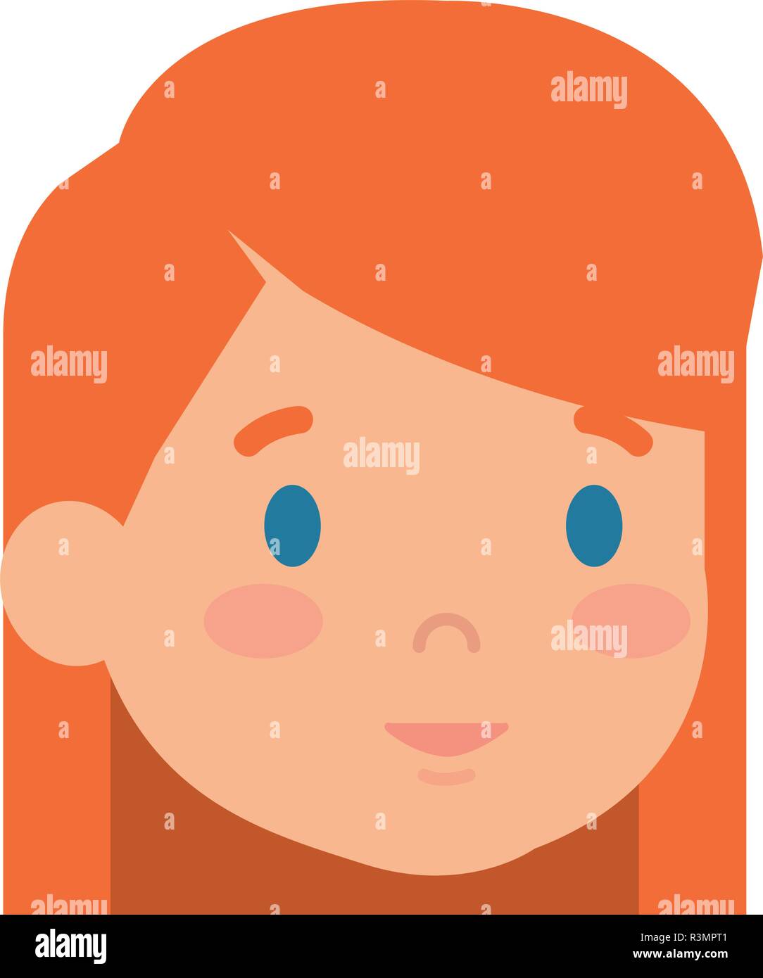 beautiful little girl head character Stock Vector Image & Art - Alamy