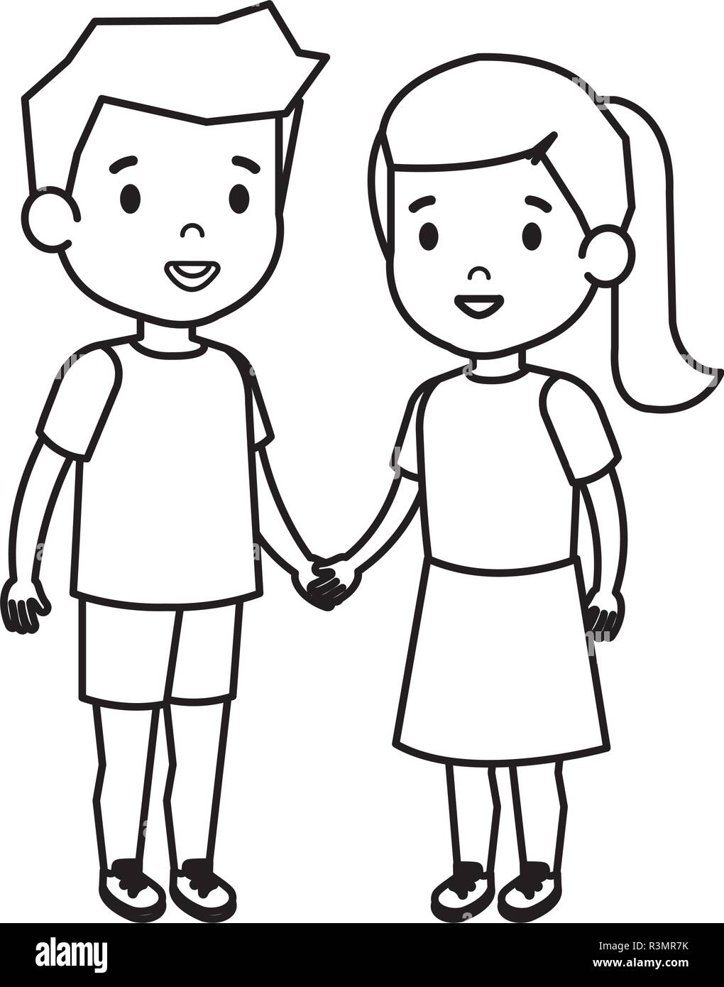 cute little kids couple Stock Vector Image & Art - Alamy
