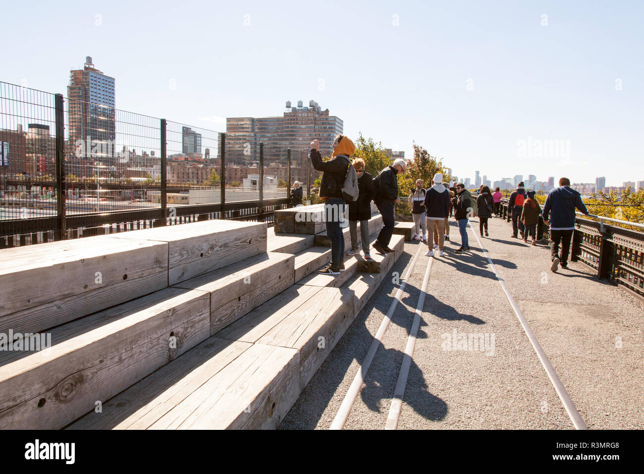 The High Line an urban park on a old elevated railway line, Chelsea ...