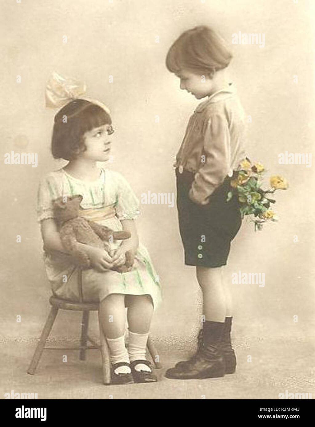 a vintage classic victorian image featuring children Stock Photo - Alamy