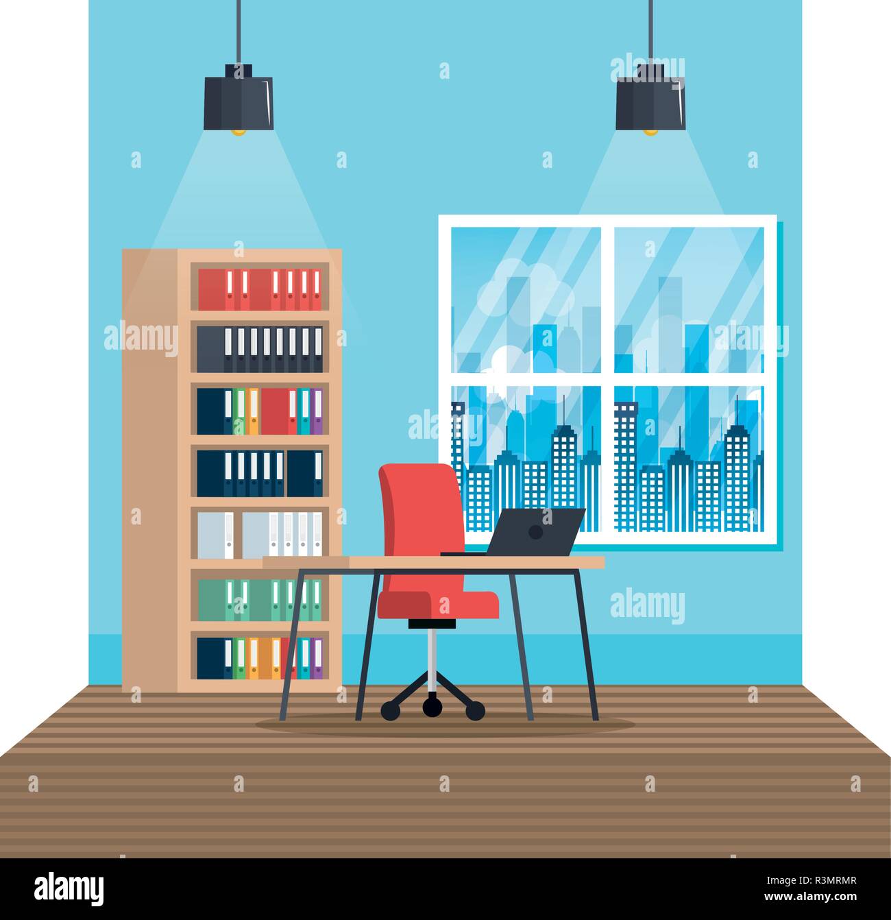 workplace office scene icon Stock Vector Image & Art - Alamy
