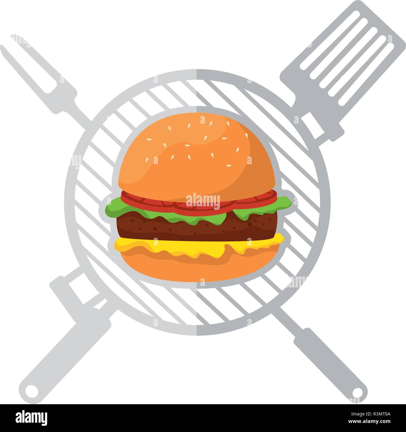 Eating bbq burger Stock Vector Images - Alamy
