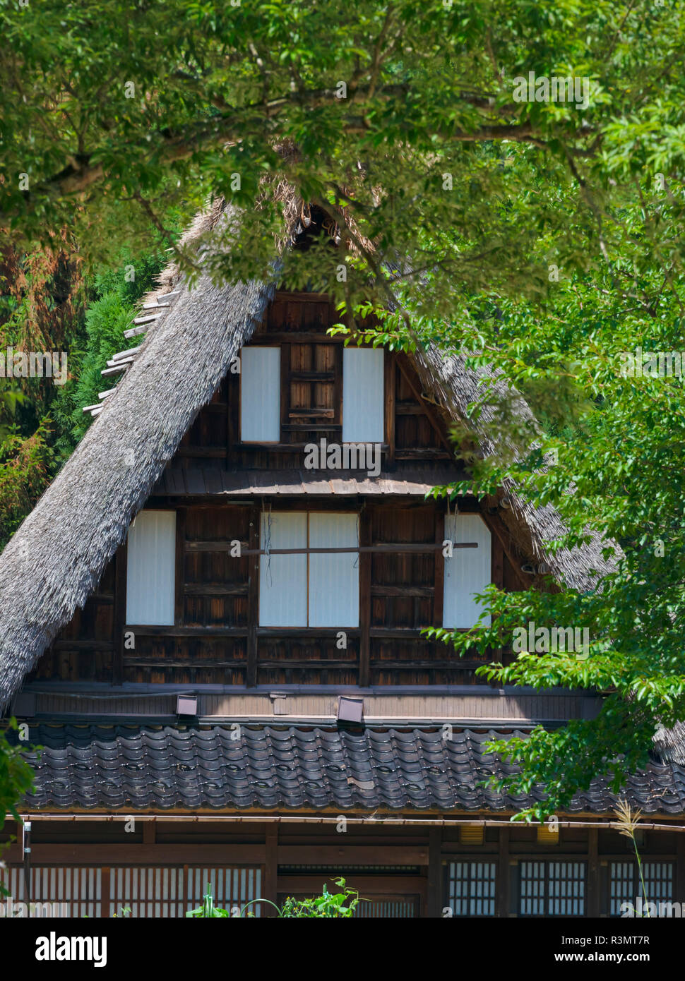 Gassho-zukuri house in the mountain, Suganuma Village, Gokayama, Toyama ...