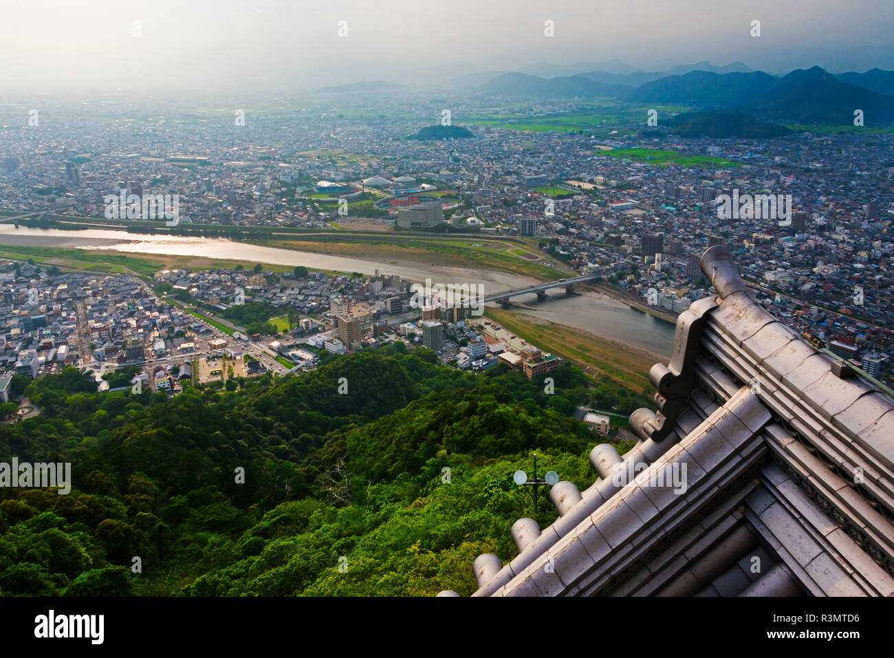 Aerial view of Gifu with Nagara River, Gifu Prefecture, Japan Stock ...