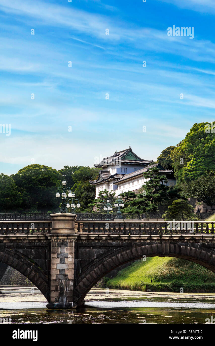 Tokyo, Japan. Imperial Palace, Edo Castle, with Nijubashi Bridge and ...