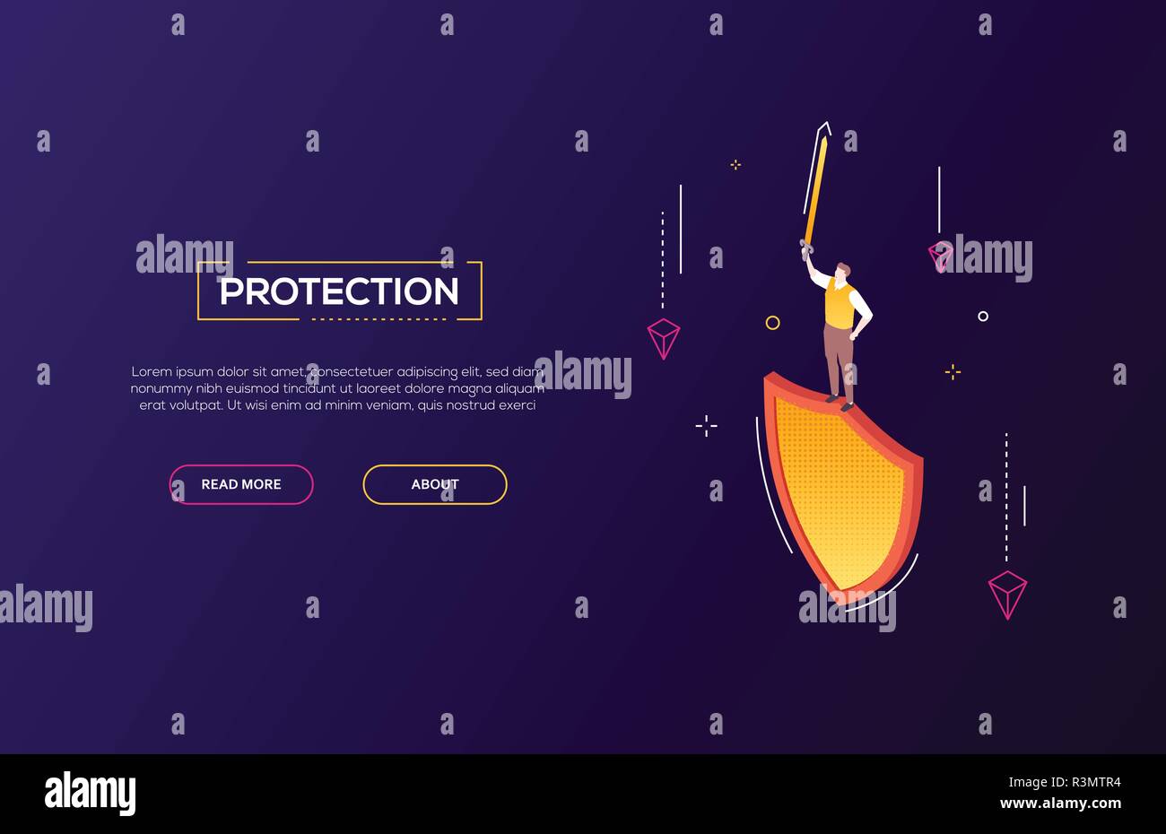 Protection and safety - modern isometric vector web banner Stock Vector ...