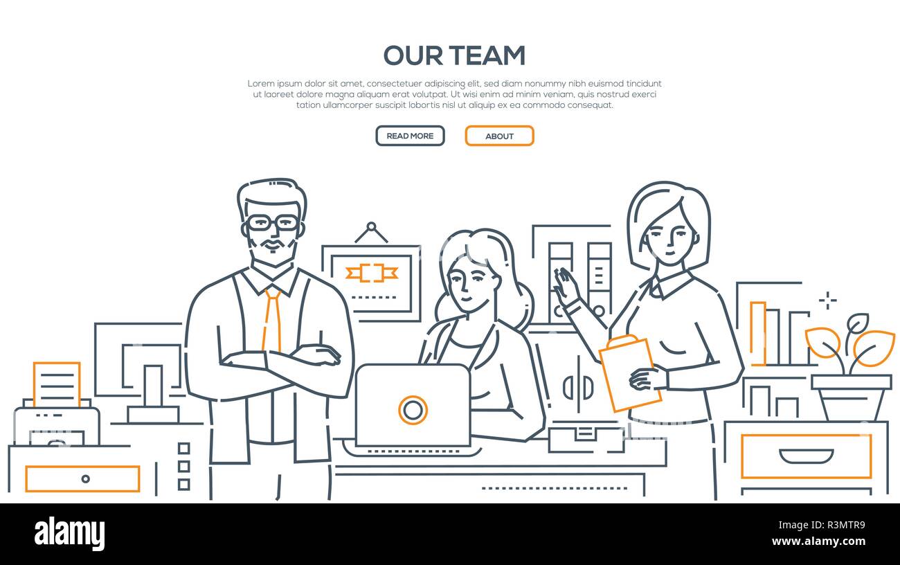Our team - modern line design style banner Stock Vector Image & Art - Alamy
