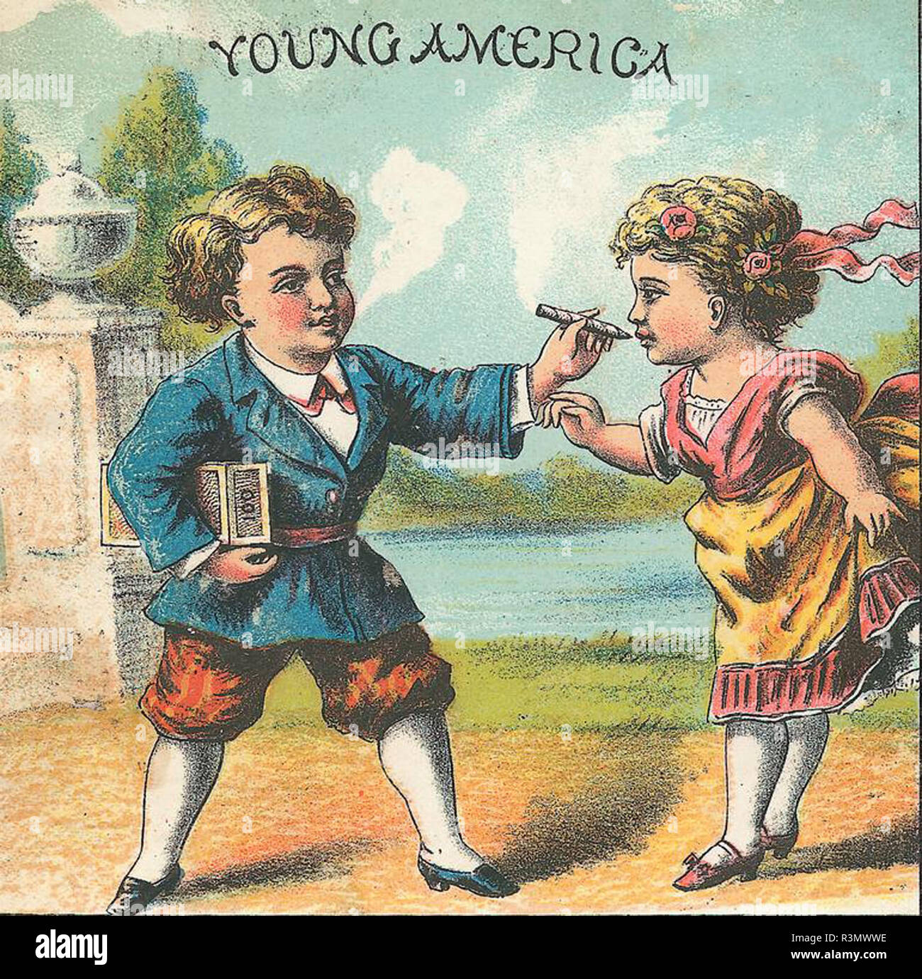 a vintage classic victorian image featuring children Stock Photo - Alamy