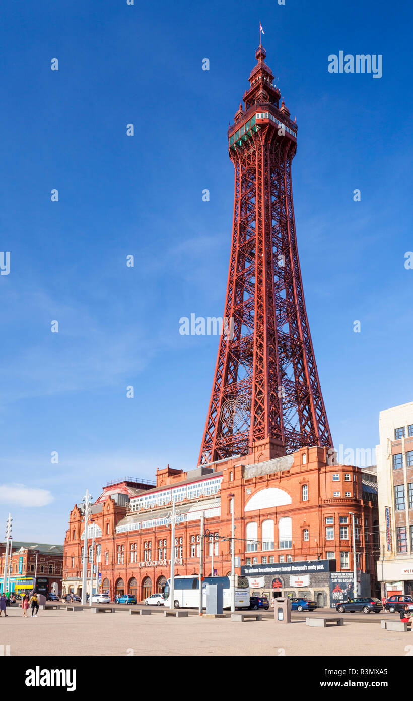 Blackpool tower beach and new seafront promenade Blackpool Lancashire ...