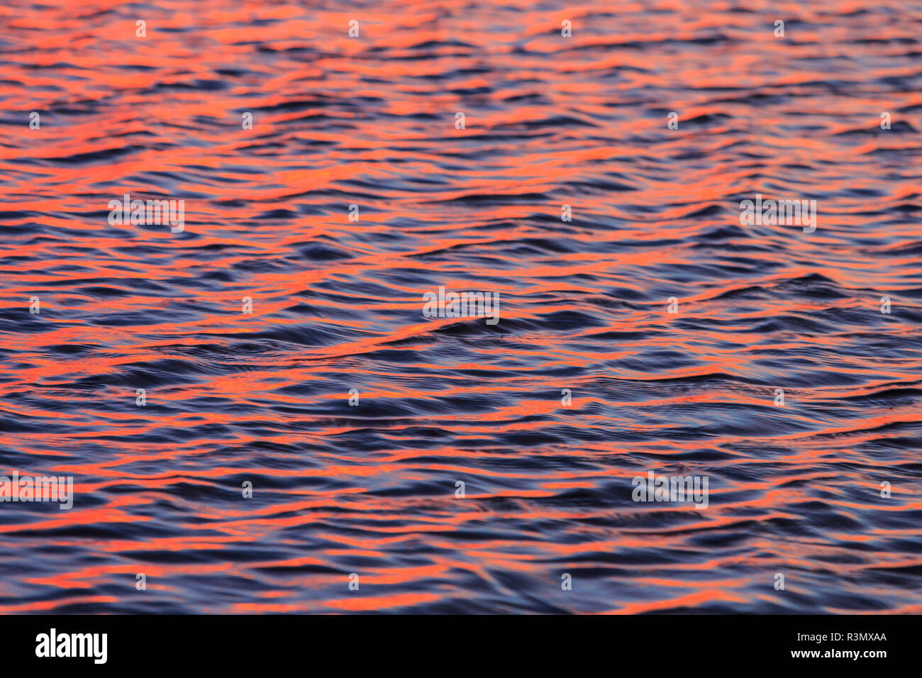 Sunset colors and patterns on small waves in water Stock Photo - Alamy