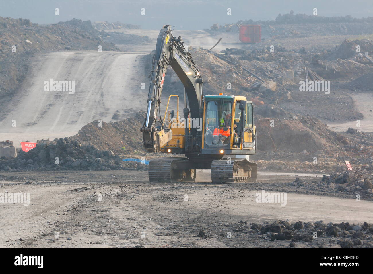 a Volvo backhoe tracking on a haul road at Recycoal,Coal Recycling in ...