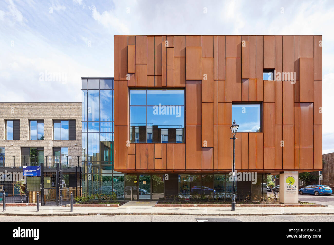 Layered facades. Olga Primary School, London, United Kingdom. Architect ...