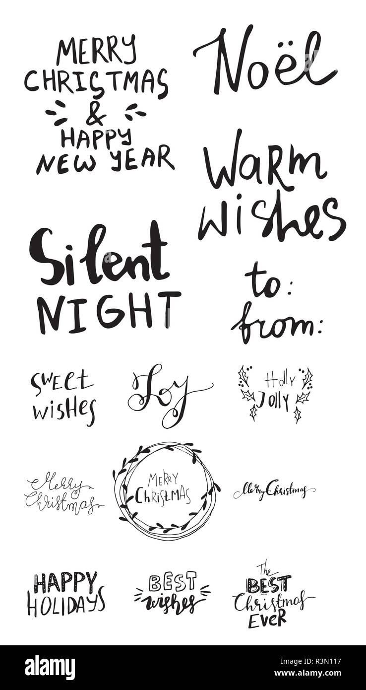 Set of Christmas lettering handwritten Stock Vector Image & Art - Alamy