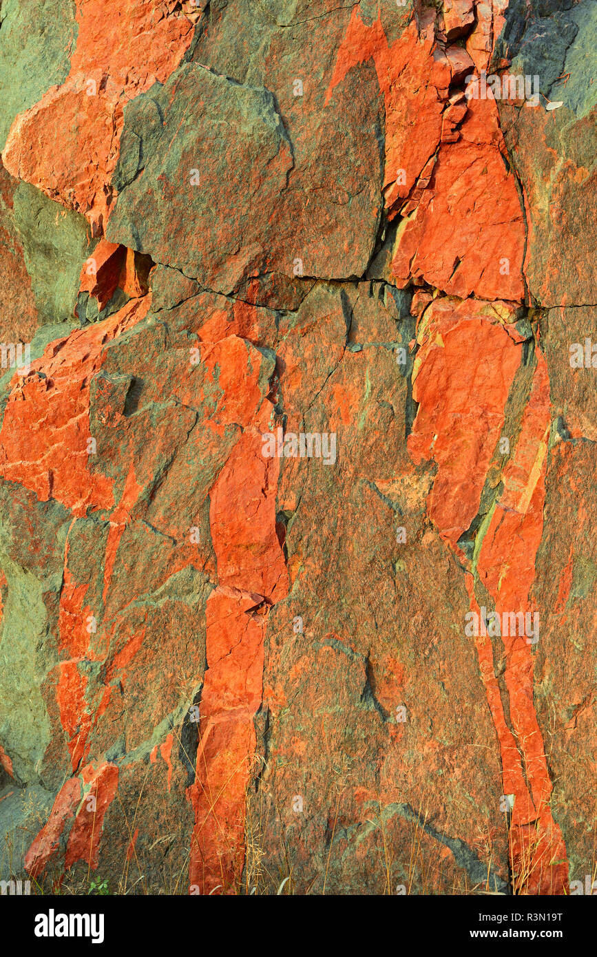 Canada, Ontario, Fungus Lake. Iron oxide patterns in rock Stock Photo ...